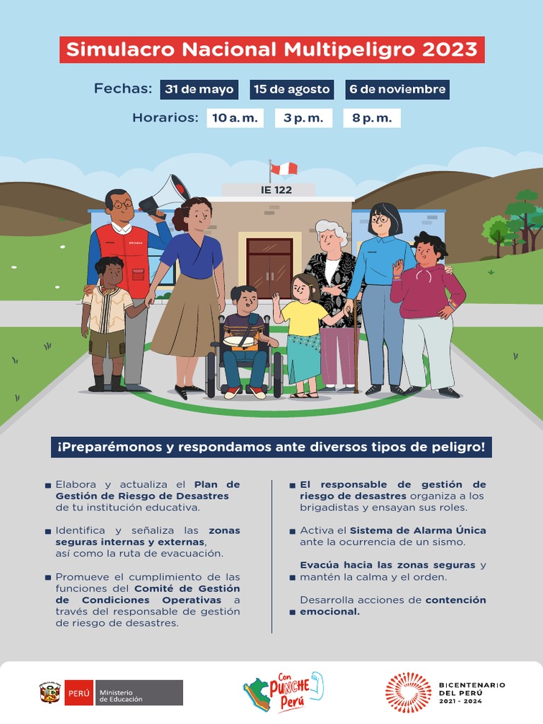 Afiche Simulacro Multipeligro 2023 | PDF