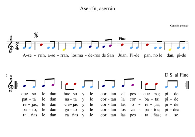 Aserrín Aserrán en Color | PDF