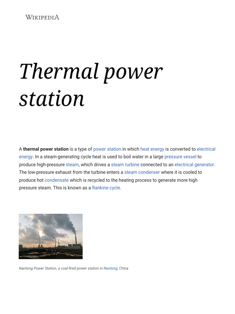 Thermal Power Station Overview | PDF | Power Station | Steam