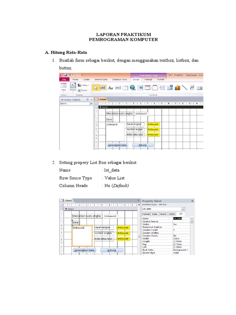 LAPORAN PRAKTIKUM PEMROGRAMAN KOMPUTER Hitung Rata-Rata | PDF