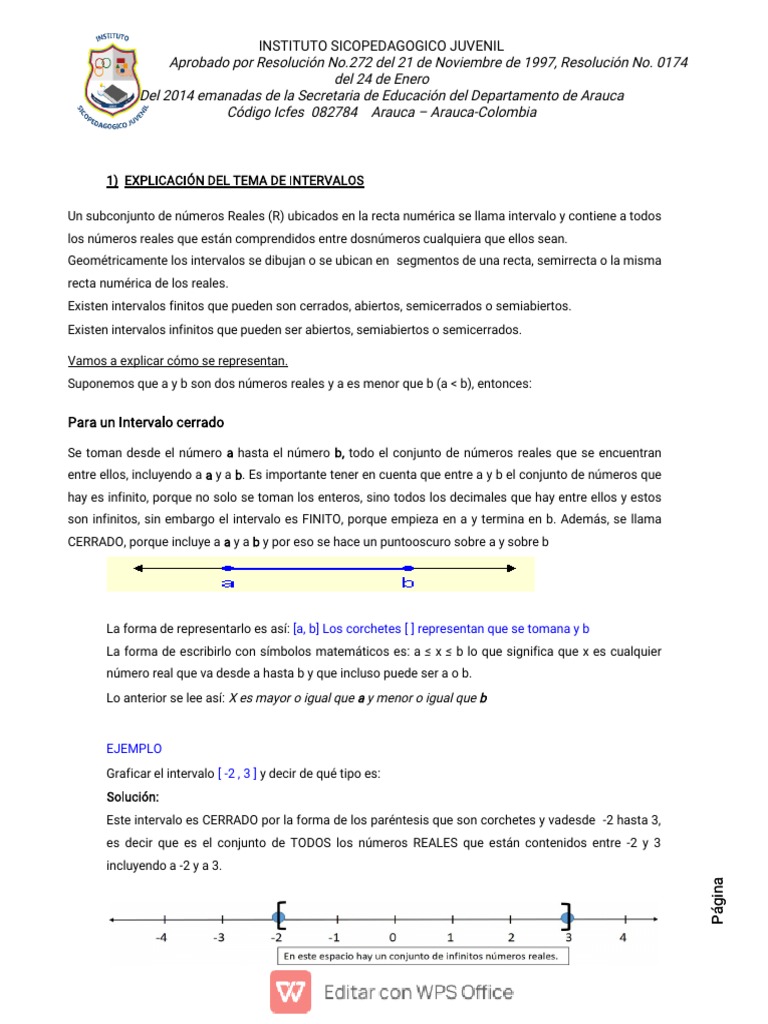 Guía Grado 11° - Intervalos | PDF | Intervalo (Matemáticas) | Lógica matemática