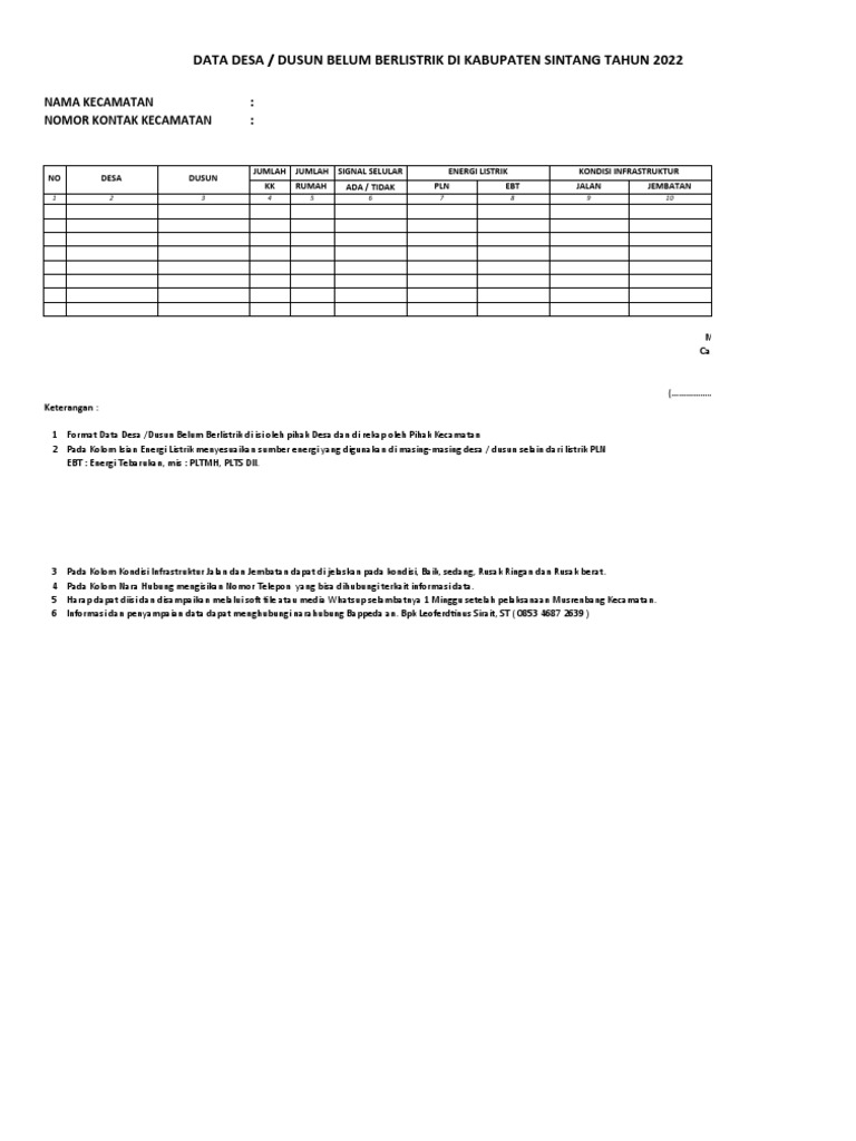 Form Data Energi Listrik-1 | PDF