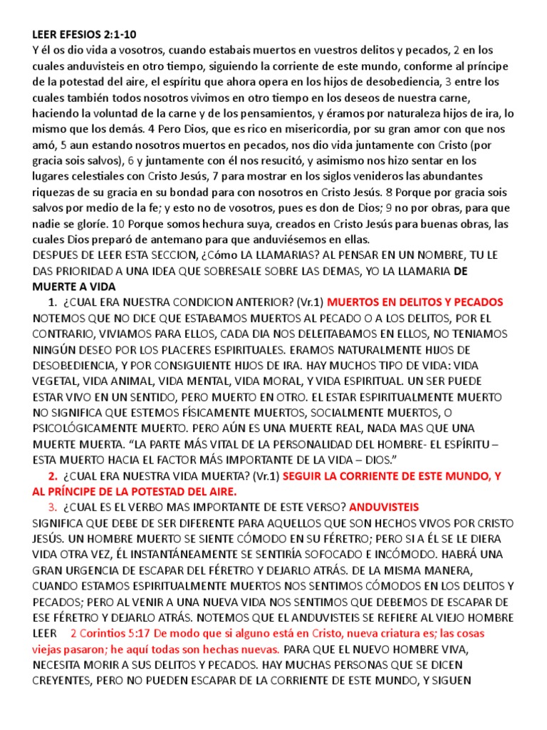 Leer Efesios 2 | PDF | Jesús | Cristo (título)