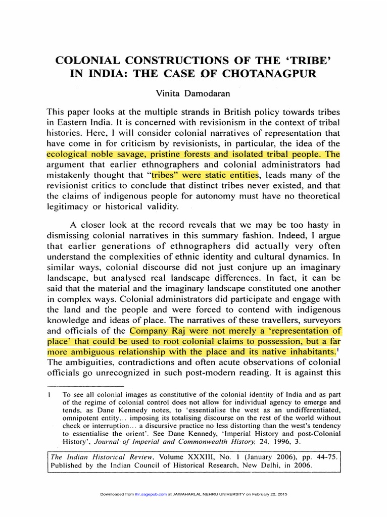 Colonial Constructions of The 'Tribe' | PDF | Race (Human ...