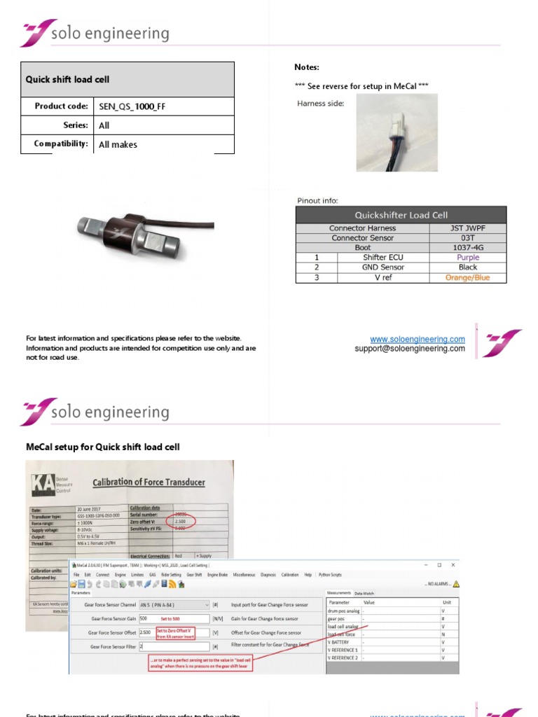 Solo engineering sensors and accessories guide | PDF | Motor Vehicle | Land Vehicles