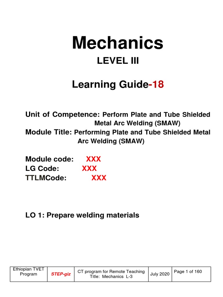 Mechanics L3 - Perform Shielded Metal Arc Welding (SMAW) Process 2 | PDF