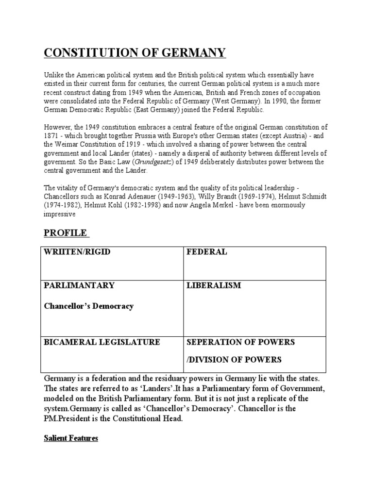 Constitution of Germany | PDF | Social Democratic Party Of Germany ...