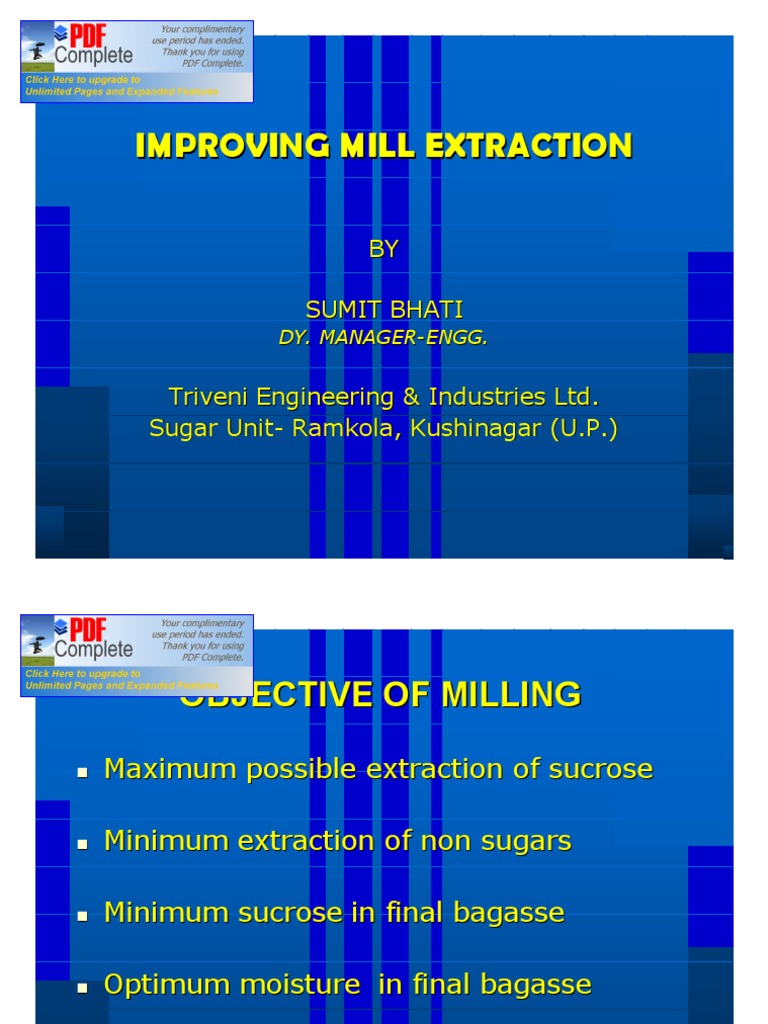 Sugar Mill Setting and Extraction Formula | PDF | Sugarcane | Sucrose