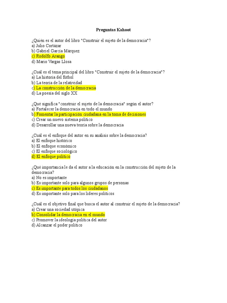 Preguntas Kahoot | PDF