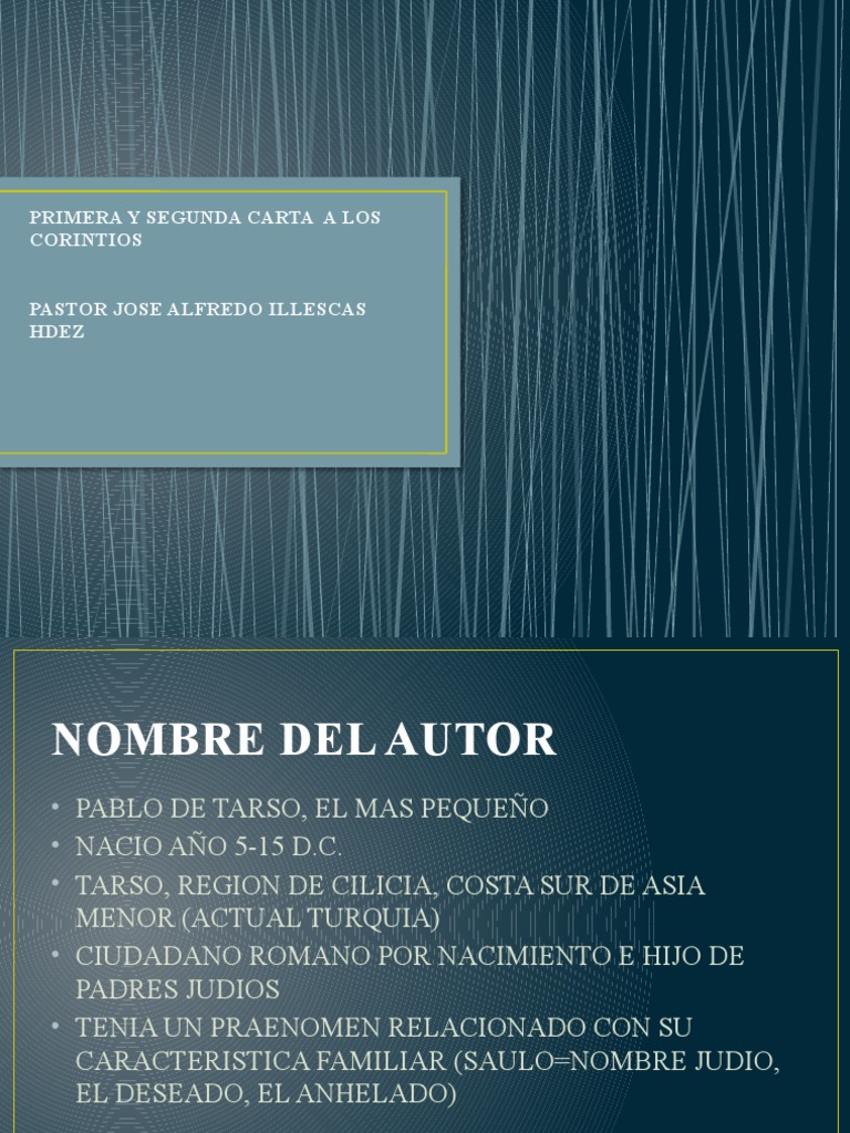 Carta de Pablo a los Corintios: Destinatarios | PDF | Pablo el apóstol ...