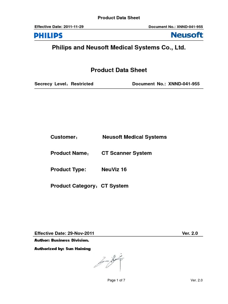XNND-041-955 NeuViz 16 PDS Ver.2.0 '2011-11-29 | PDF | Ct Scan | Image ...