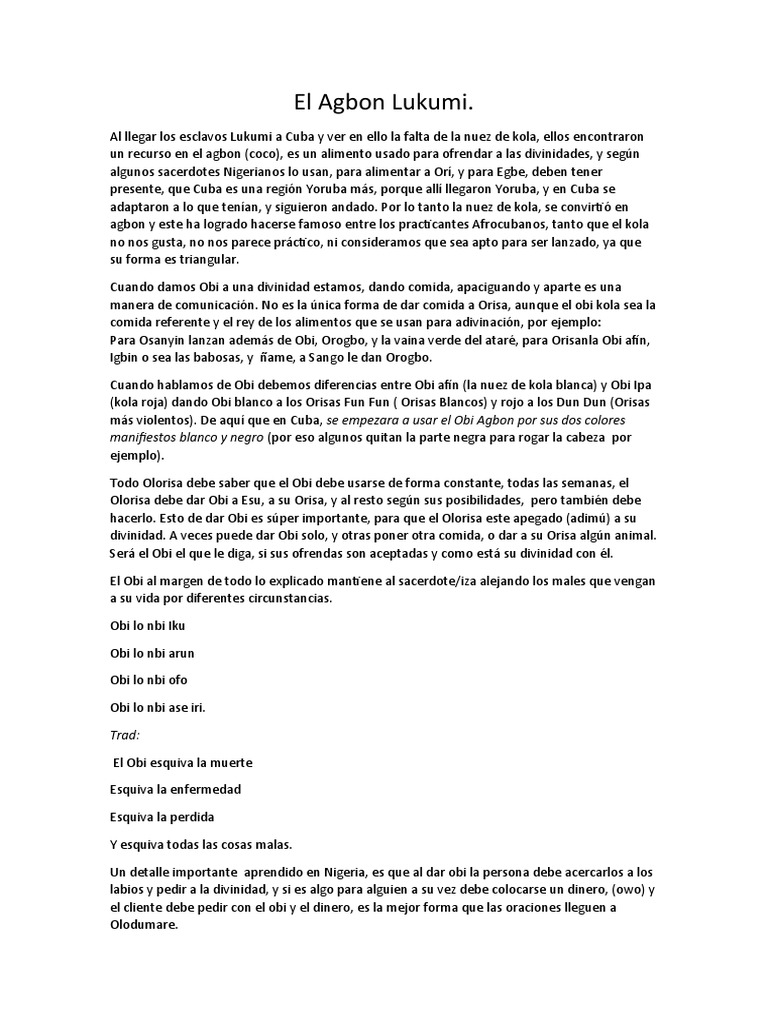 Obi Agbon | PDF | Santeria