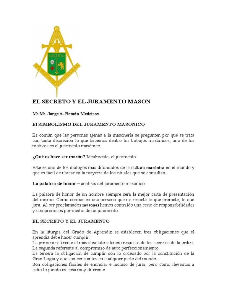 El Secreto y El Juramento Masónico | PDF | Masonería