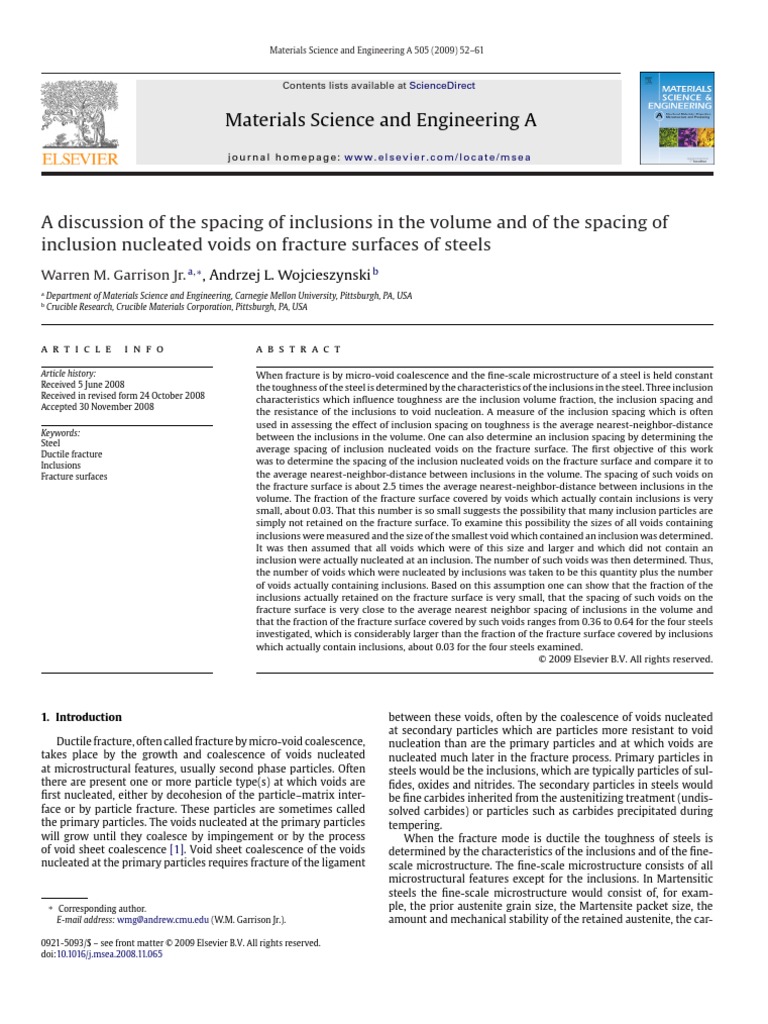 A Discussion of The Spacing of Inclusions in The Volume and of The ...