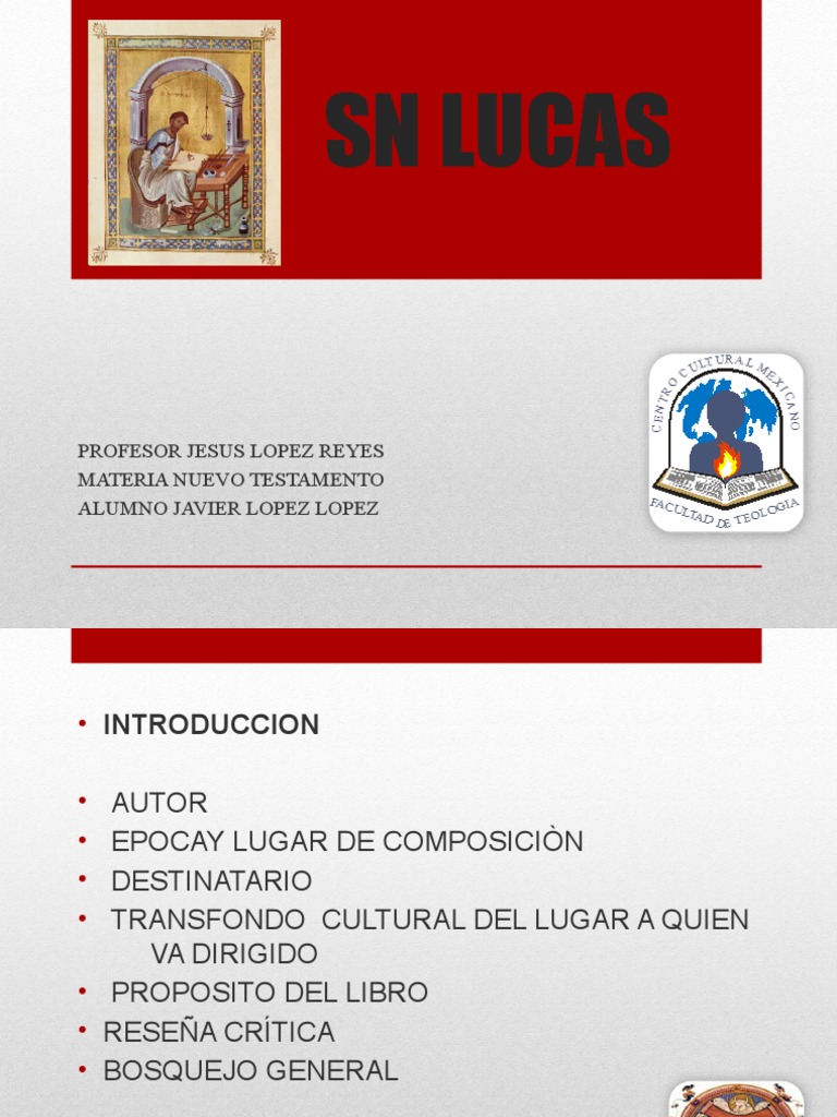 Lucas | PDF | Evangelio De Lucas | Jesús