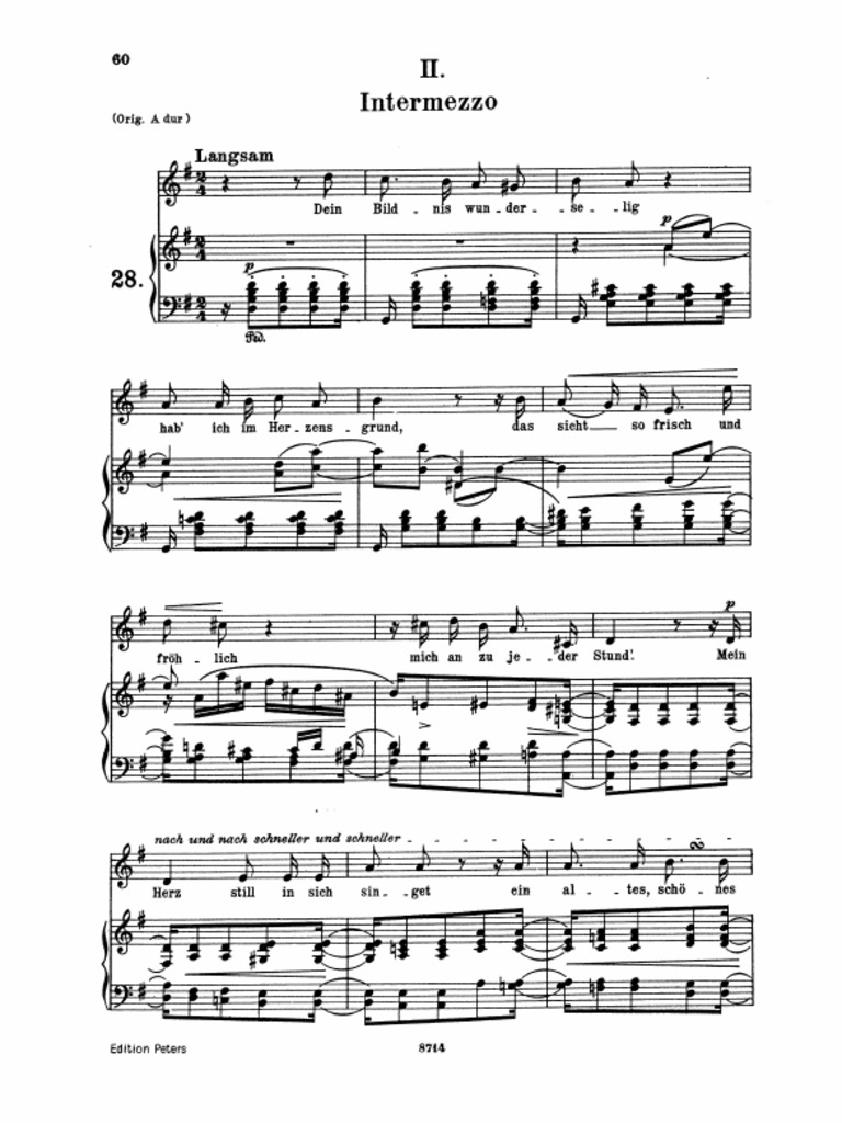 Intermezzo, Liederkreis Op. 39 - Schumann | PDF