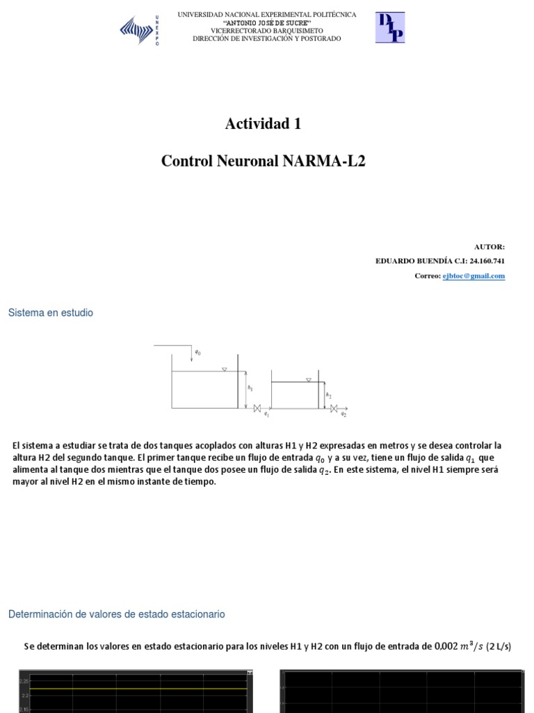 Control Neuronal NARMA L2 | PDF | Red neuronal artificial | Matemáticas Aplicadas