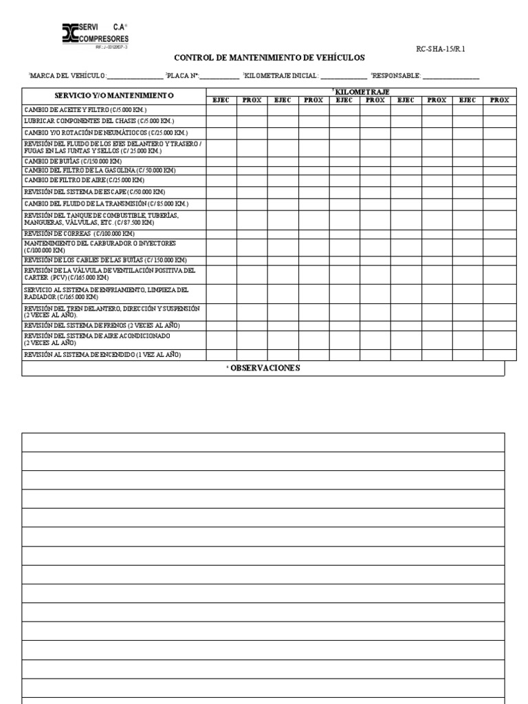 Control de Mantenimiento de Vehiculos | PDF