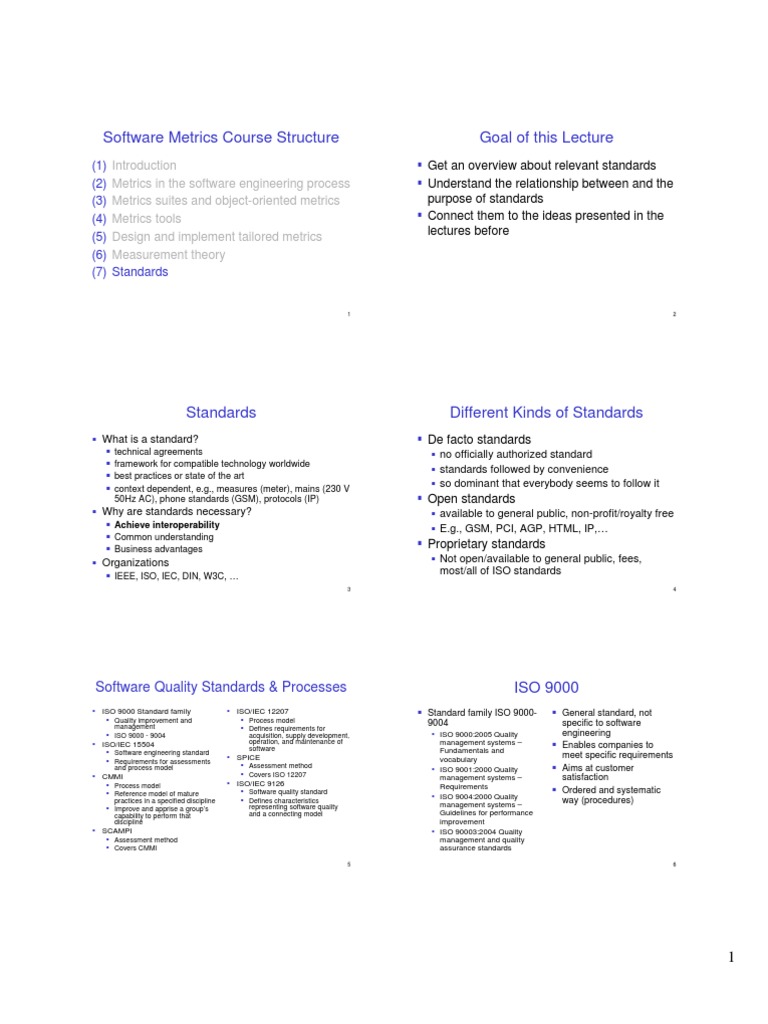Software Metrics Course Structure Goal of This Lecture | PDF | Software ...