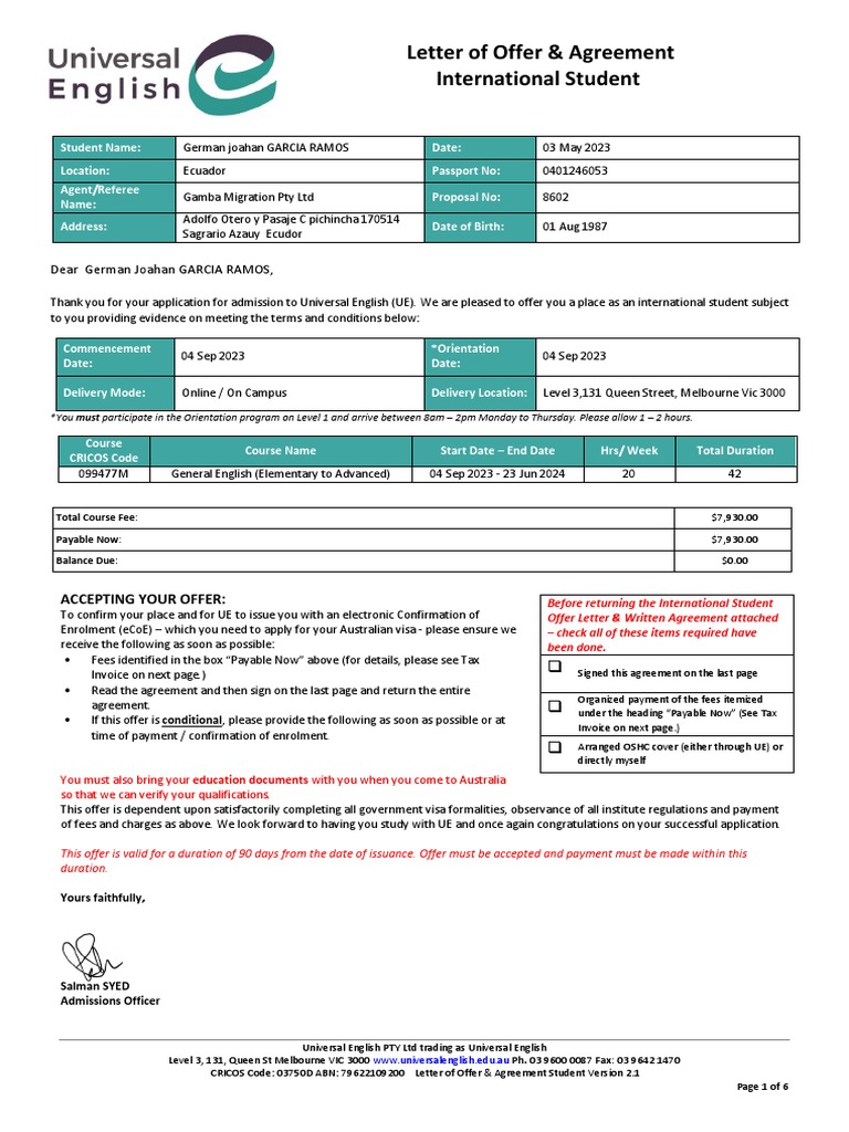 Revised Offer Letter - German Joahan GARCIA RAMOS - GE 42 Wks - 04.09. ...