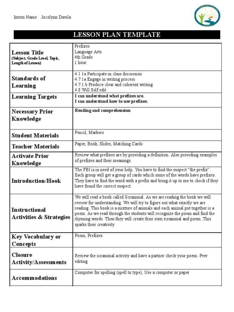 Copy of Blank Lesson Plan Template 2022 | PDF