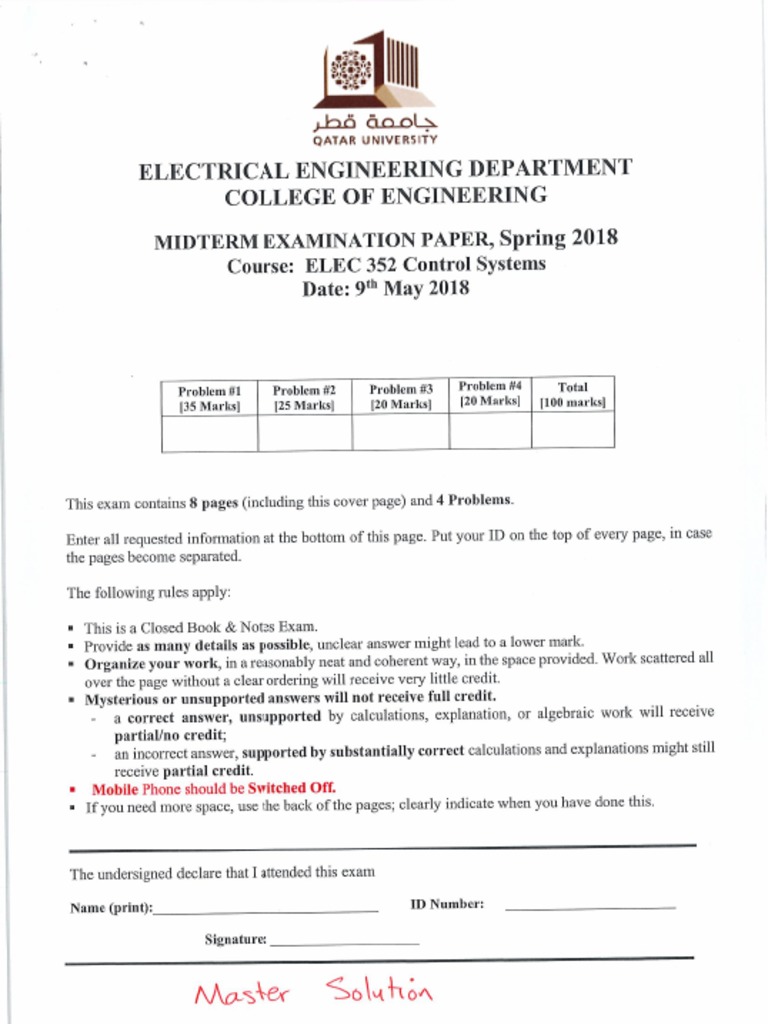 Midterm2 Master Solution S18 | PDF
