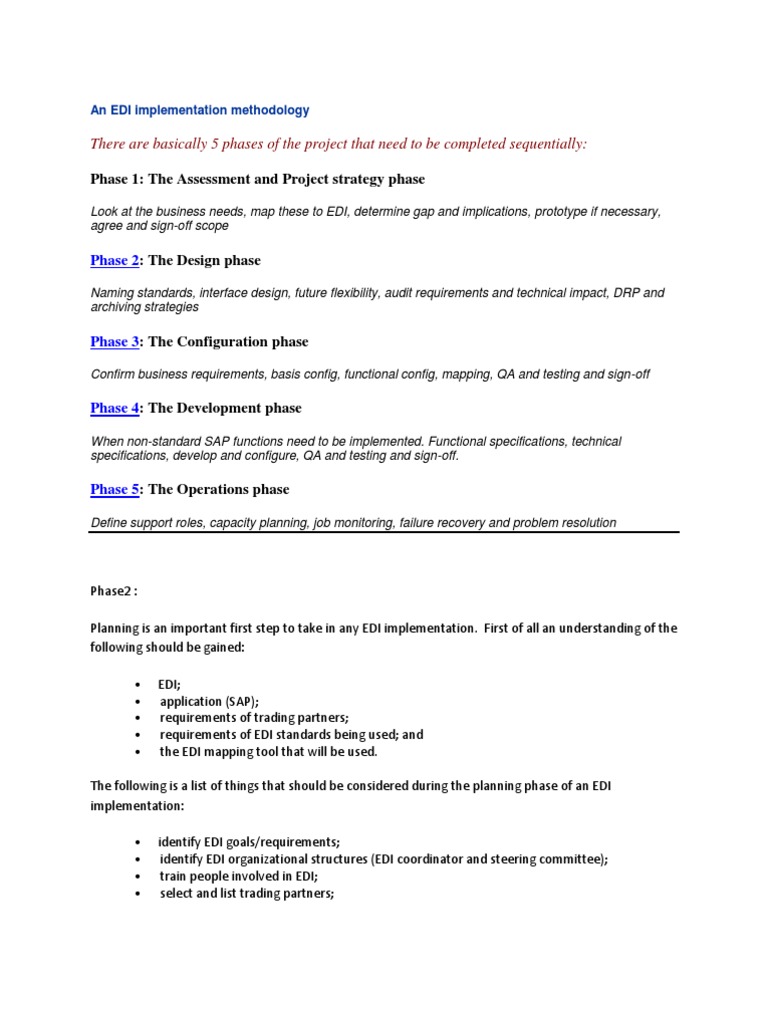 An EDI Implementation Methodology | PDF | Electronic Data Interchange ...