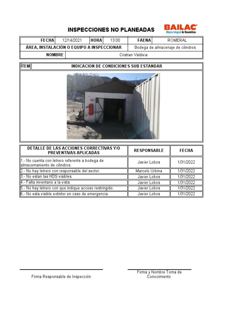 Formato Inspeccion de Terreno | PDF