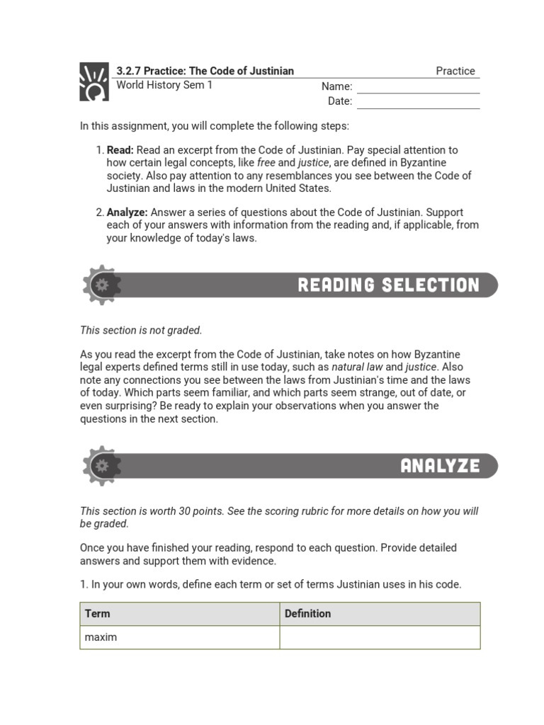 3.2.7 Practice - The Code of Justinian (Practice) | Download Free PDF ...