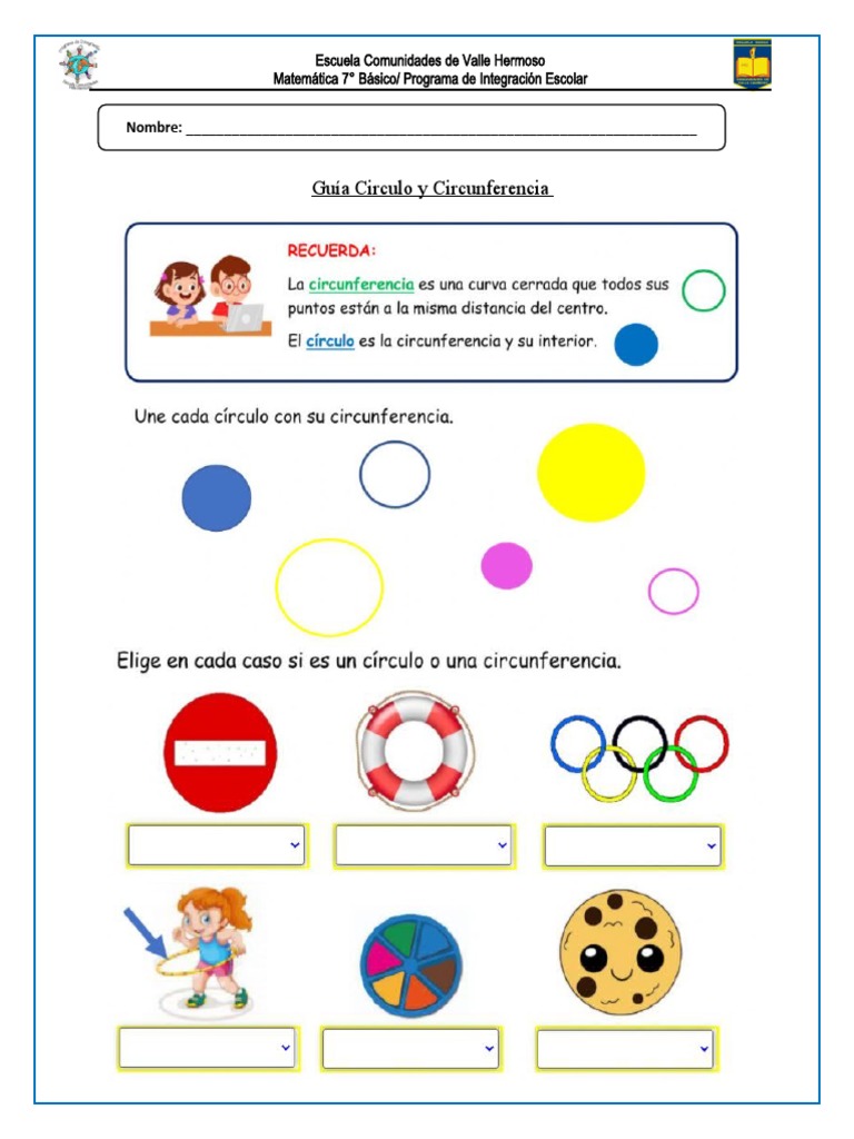 Guía de Círculo y Circunferencia | PDF | Crecimiento personal y ...