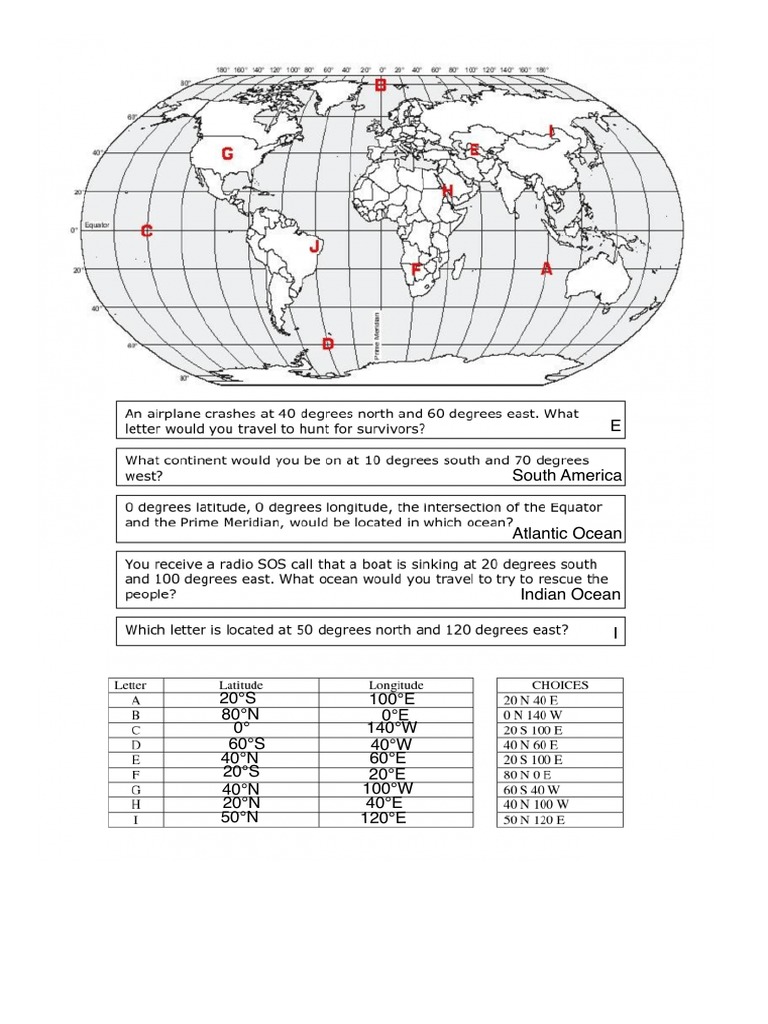 Latitude-And-longitude-worksheet Grade 9 - Copy 2 | PDF