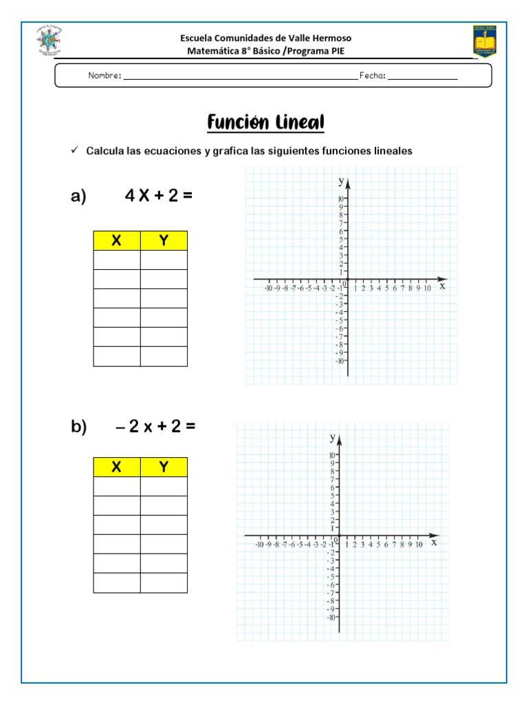 Función Lineal Guía | PDF
