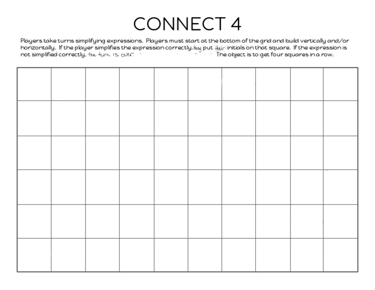 Template - Connect 4 | PDF