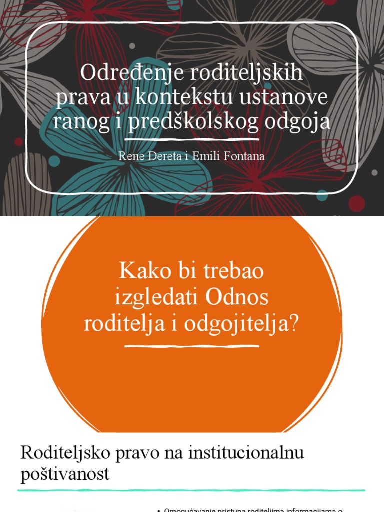 Određenje Roditeljskih Prava U Kontekstu Ustanove Ranog I | PDF