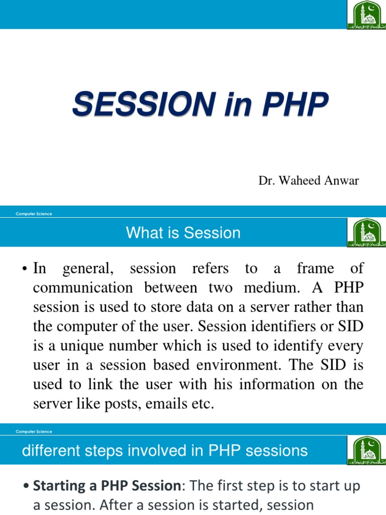Session In Php Pdf Php Variable Computer Science