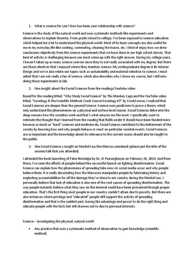 What Is Science For You | PDF | Sociology | Positivism