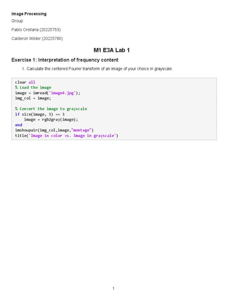 TP1 Final Report IP | PDF | Sampling (Signal Processing) | Fourier Transform