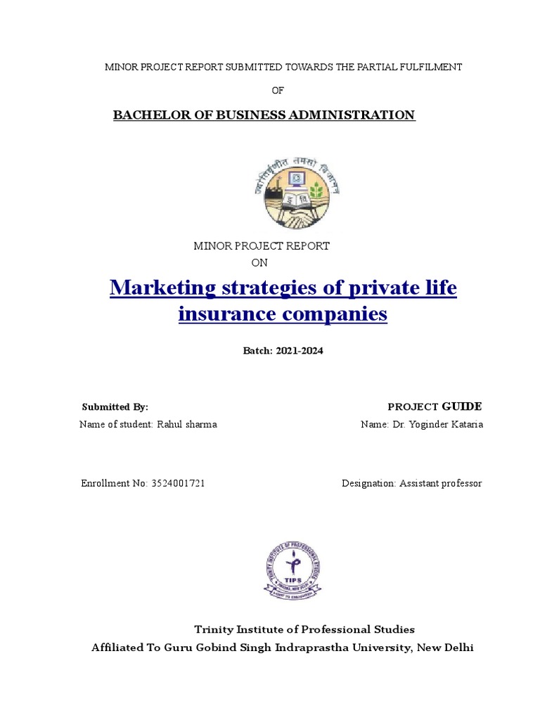 Minor Project Rahul Sharma | PDF | Insurance | Life Insurance