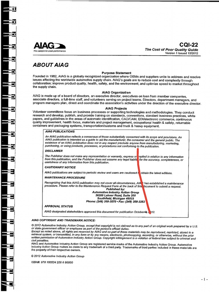 Aiag Cqi 22 | PDF