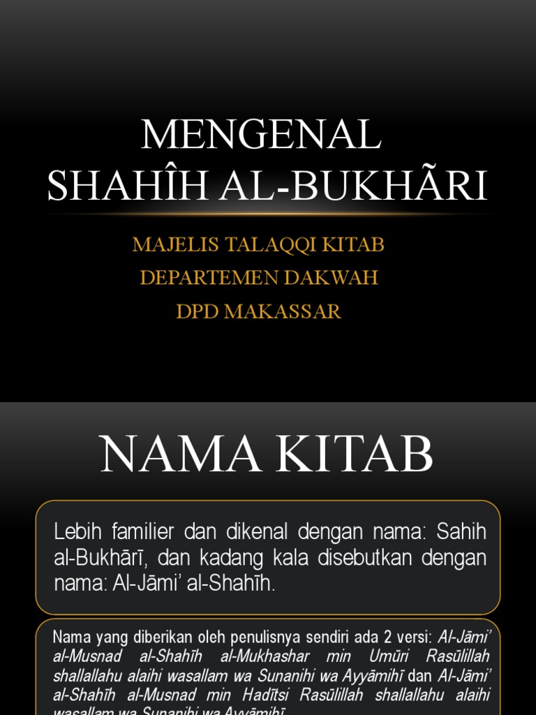 Mengenal Kitab Sahih Bukhari | PDF