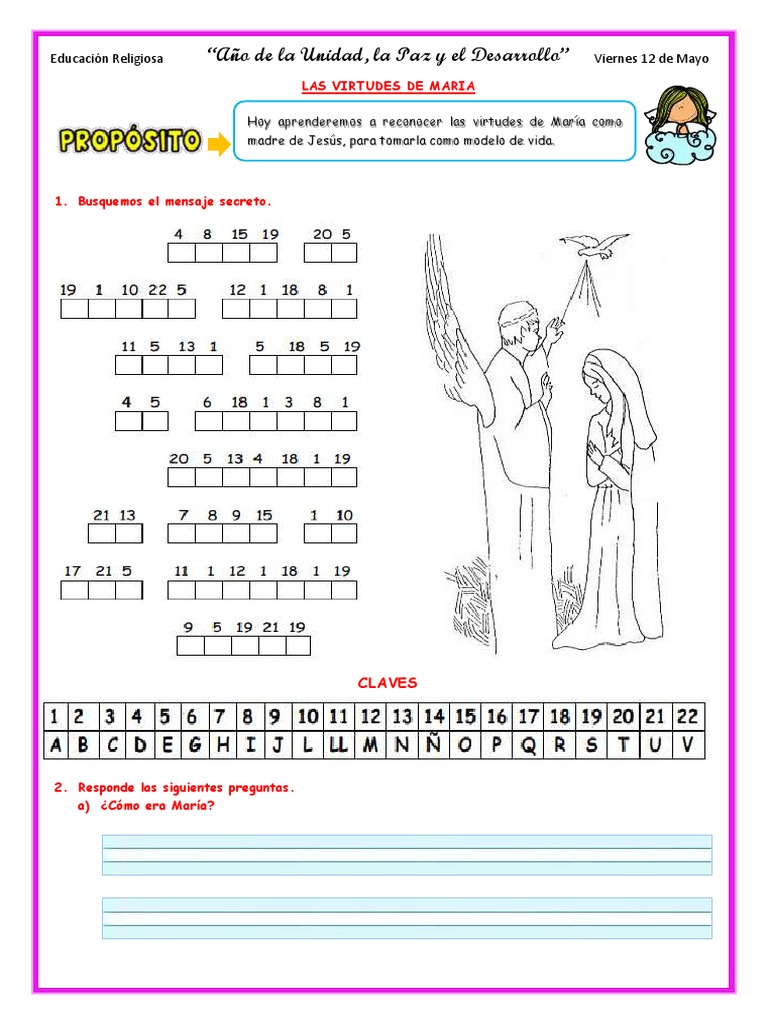 Ficha Religión Las Virtudes de María | PDF