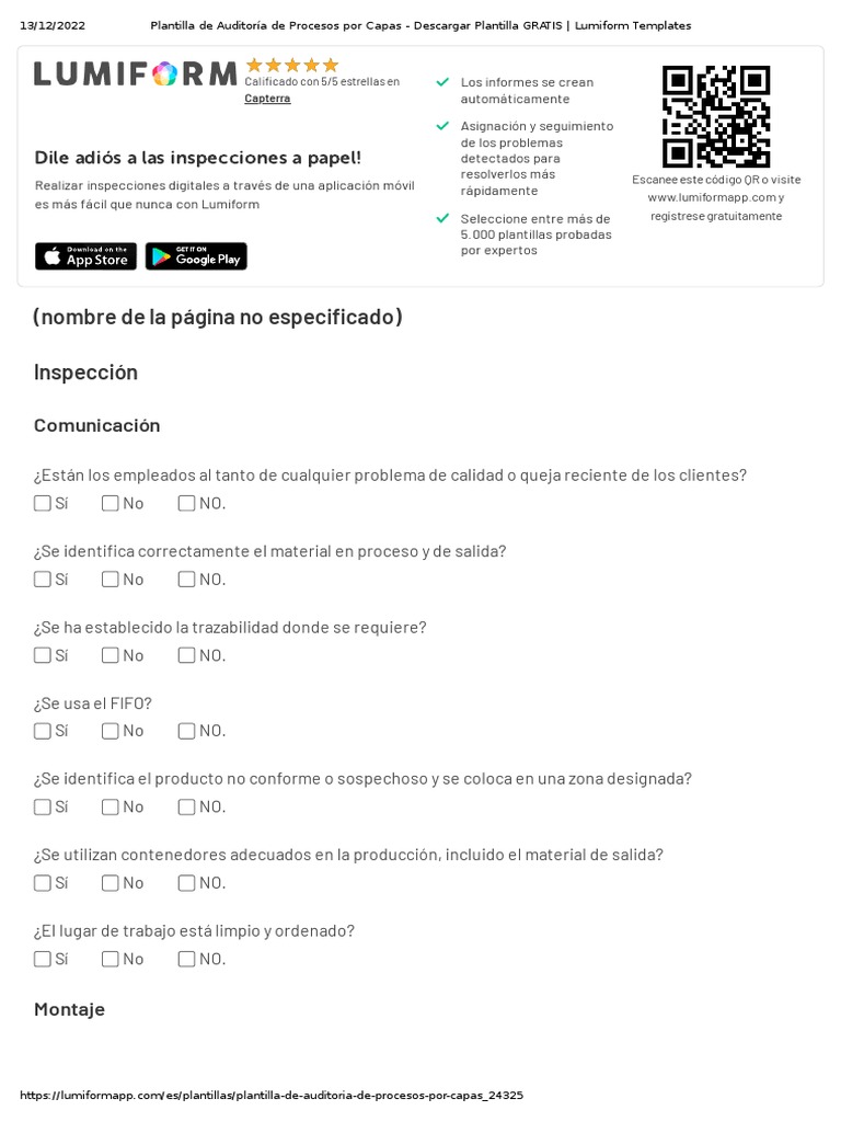 Plantilla de Auditoria de Procesos Por Capas | PDF | Auditoría