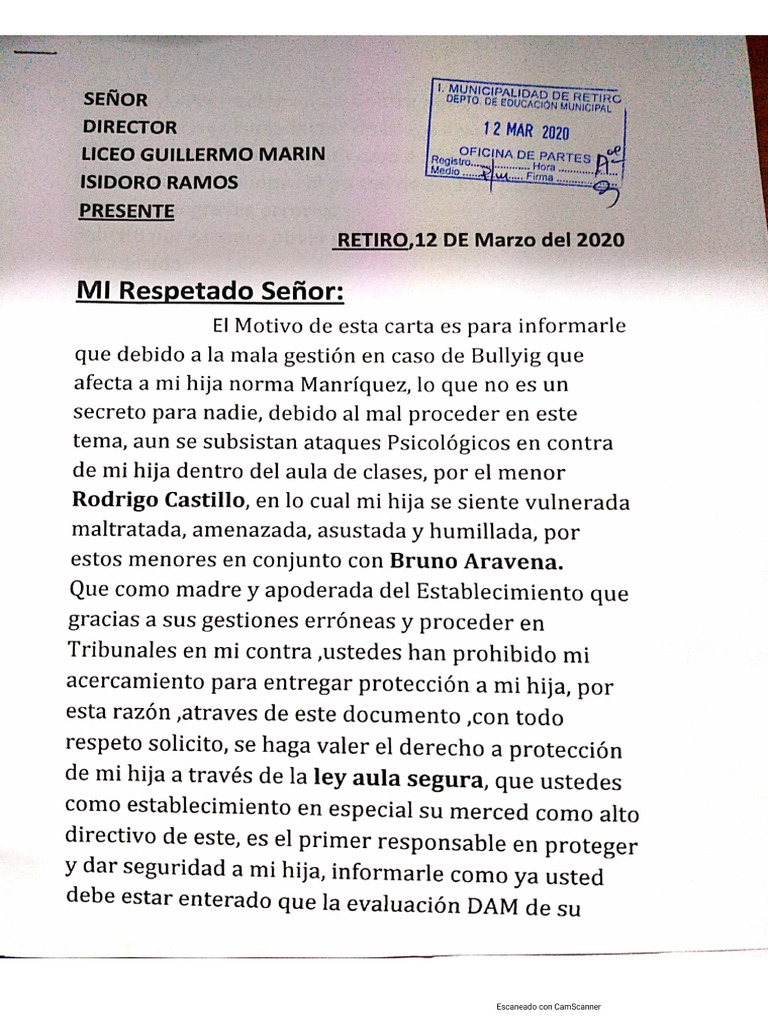 Carta Liceo Director | PDF