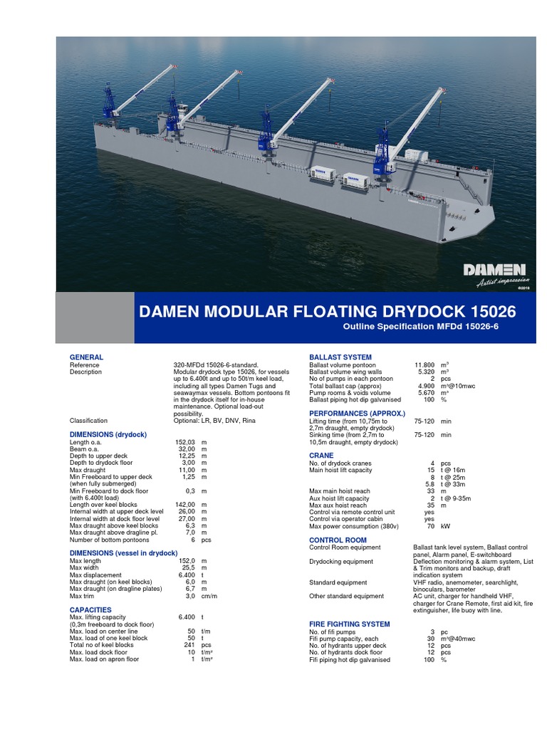 Product Sheet Damen Modular Floating Drydock 15026 02 2018 | PDF ...