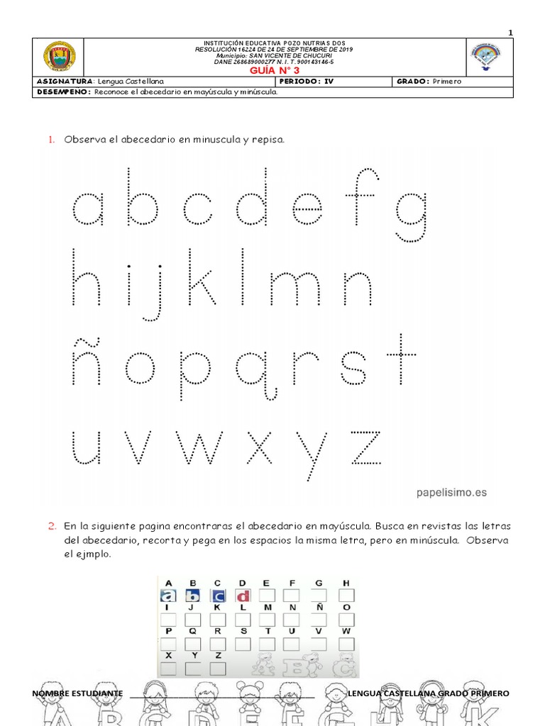 Guia 3. El Abecedario | PDF | Alfabeto | Comunicación humana