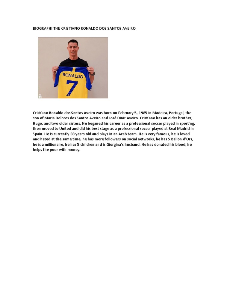 Cristiano Ronaldo: Biography Overview | PDF | Lifestyle