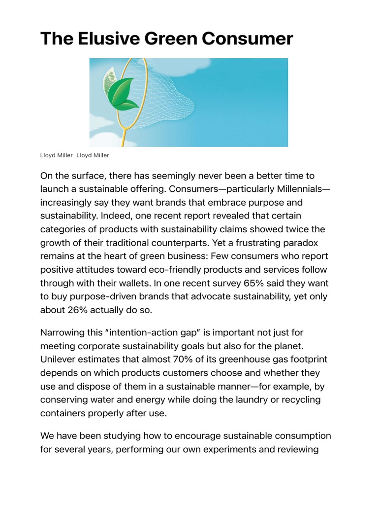 The Elusive Green Consumer | PDF | Energy Conservation | Sustainability