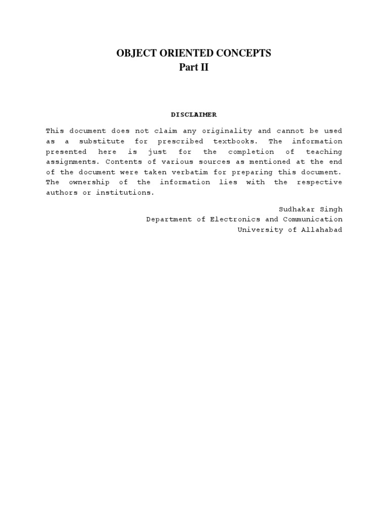 Object Oriented Concepts Ii Download Free Pdf Parameter Computer Programming Variable