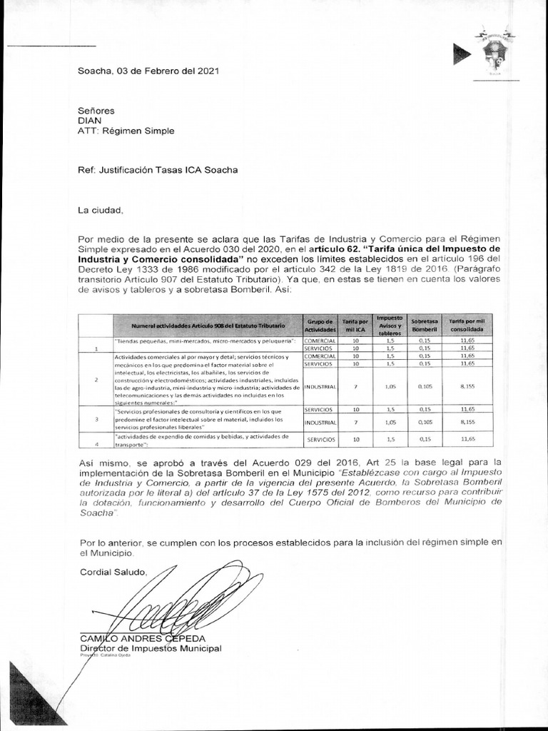 Cundinamarca Soacha Acuerdo No 030 de 2020 | PDF