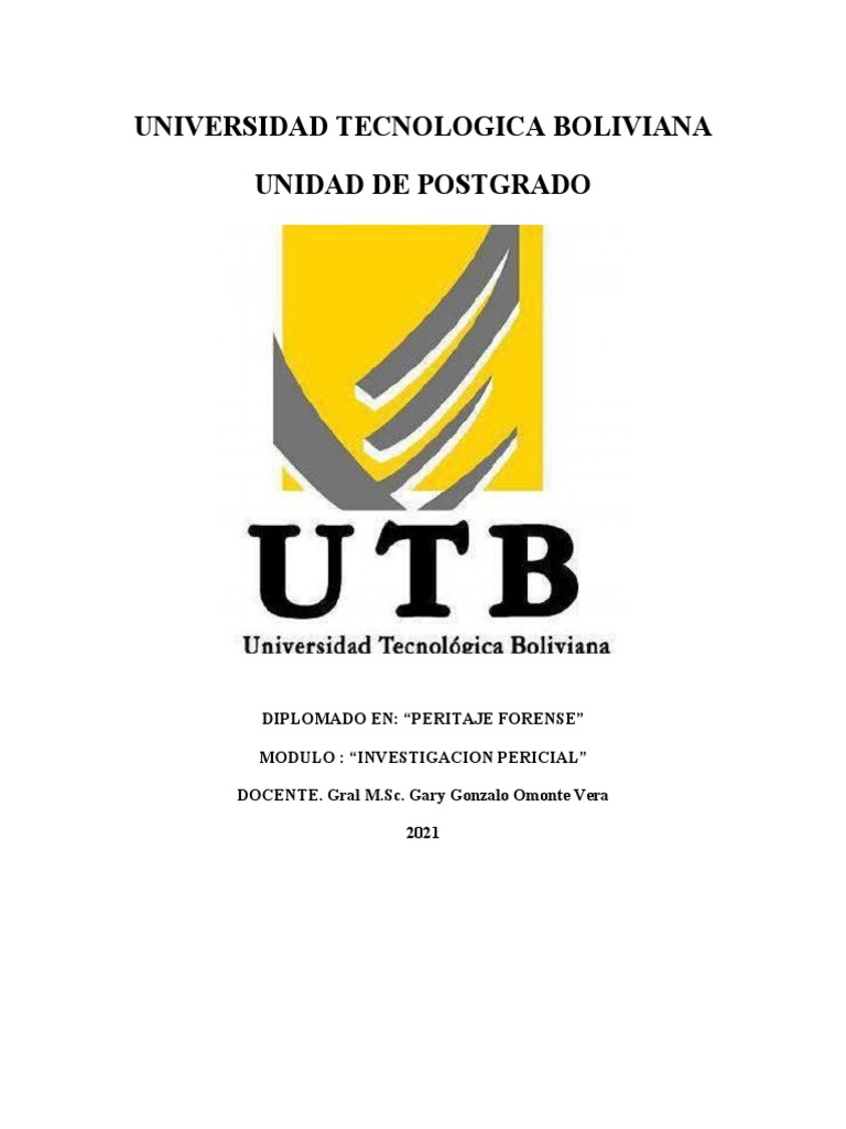 Utb. Investigacion Pericial | PDF